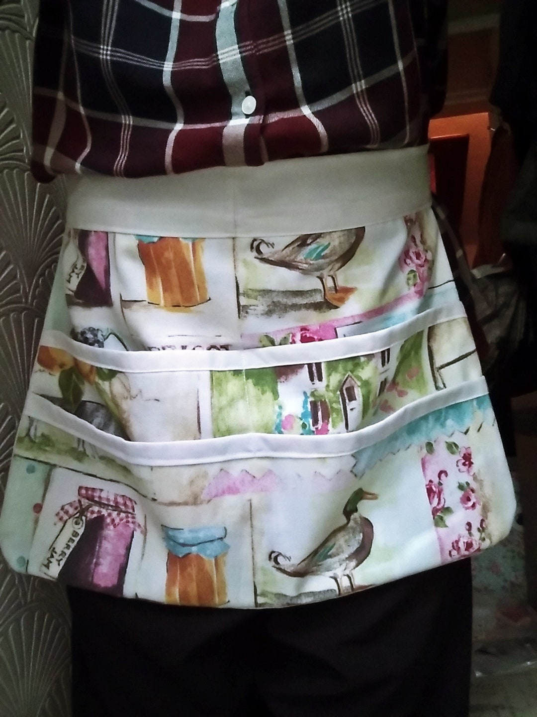 Six Pocket Utility Apron, Craft, Garden, Teacher, Tie Waist Lined Apron ...