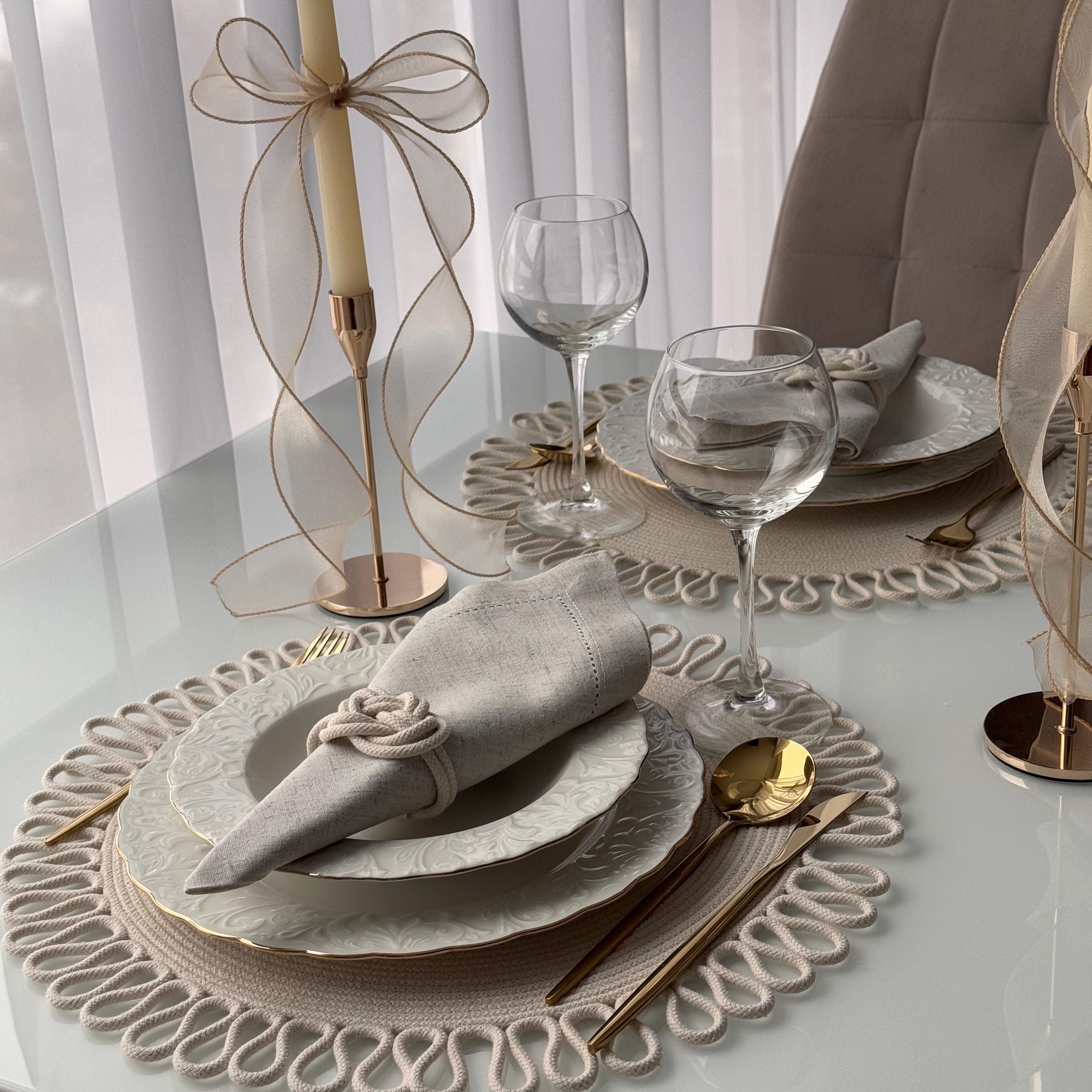 Handmade Cotton Rope Placemats: Modern Neutral Table Decor - Etsy