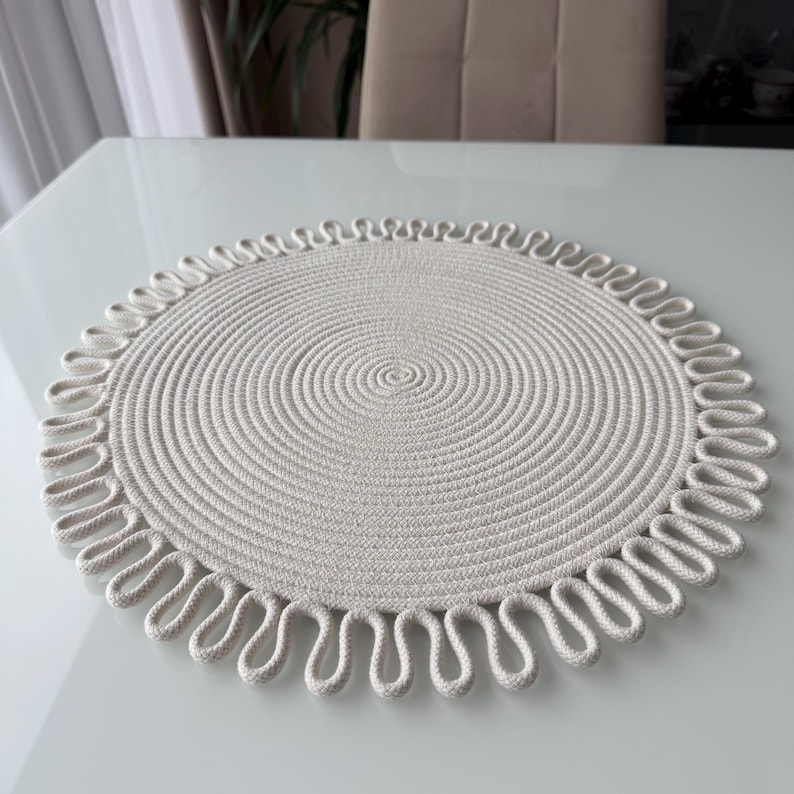 Handmade Cotton Rope Placemats: Modern Neutral Table Decor - Etsy