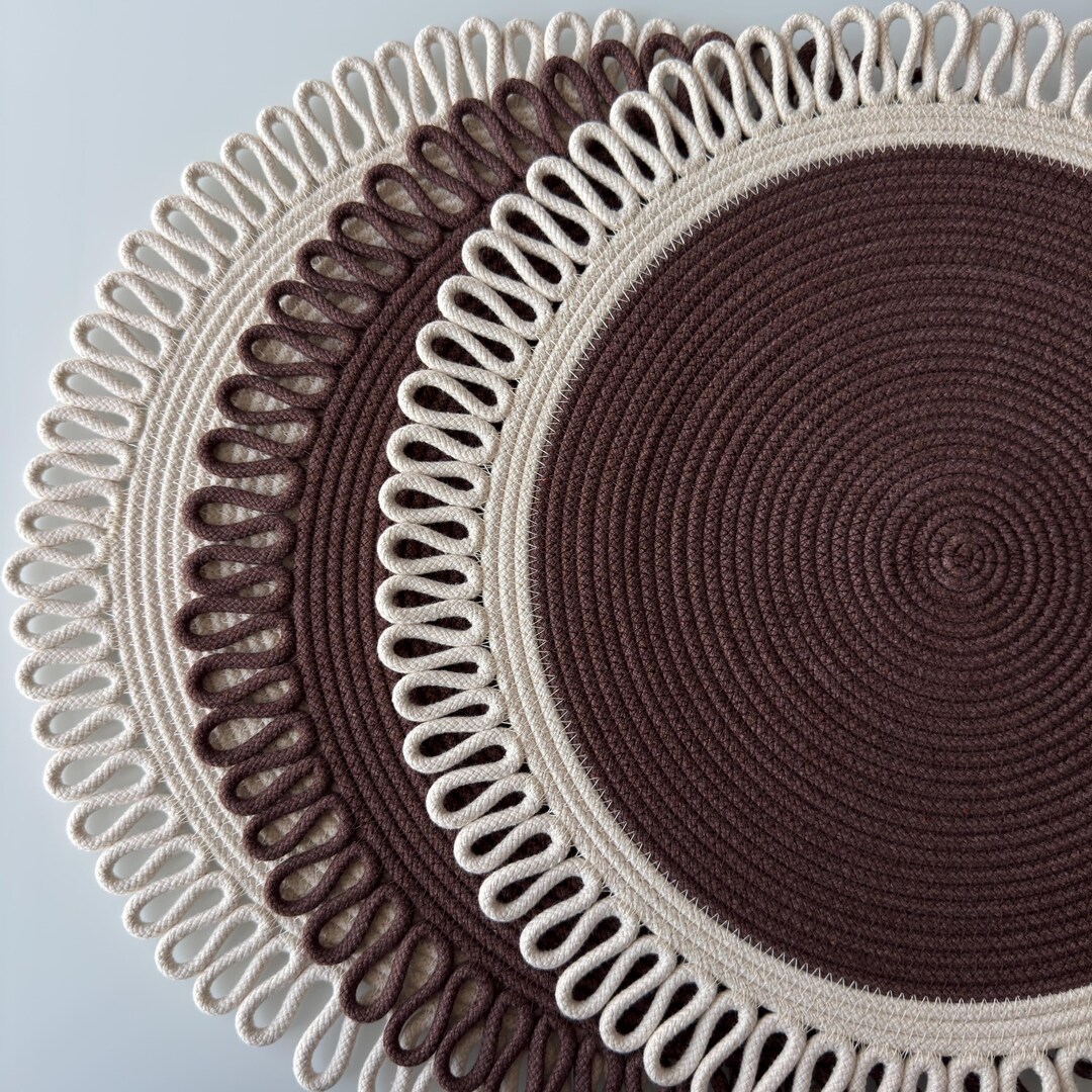 Handmade Cotton Rope Placemats: Modern Neutral Table Decor - Etsy