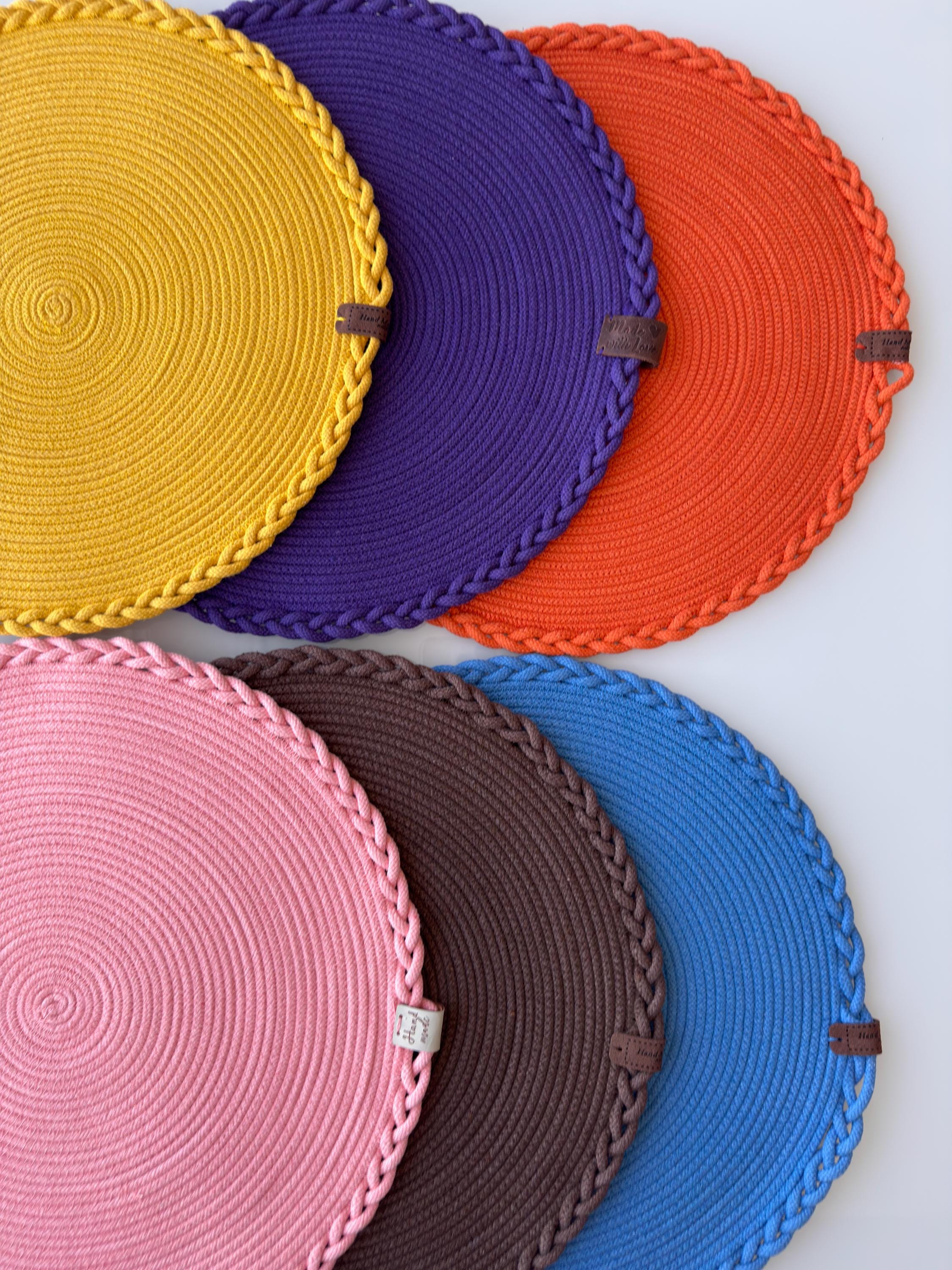 Colorful Cotton Rope Placemats, Round Table Mats, Handmade Dining Decor ...