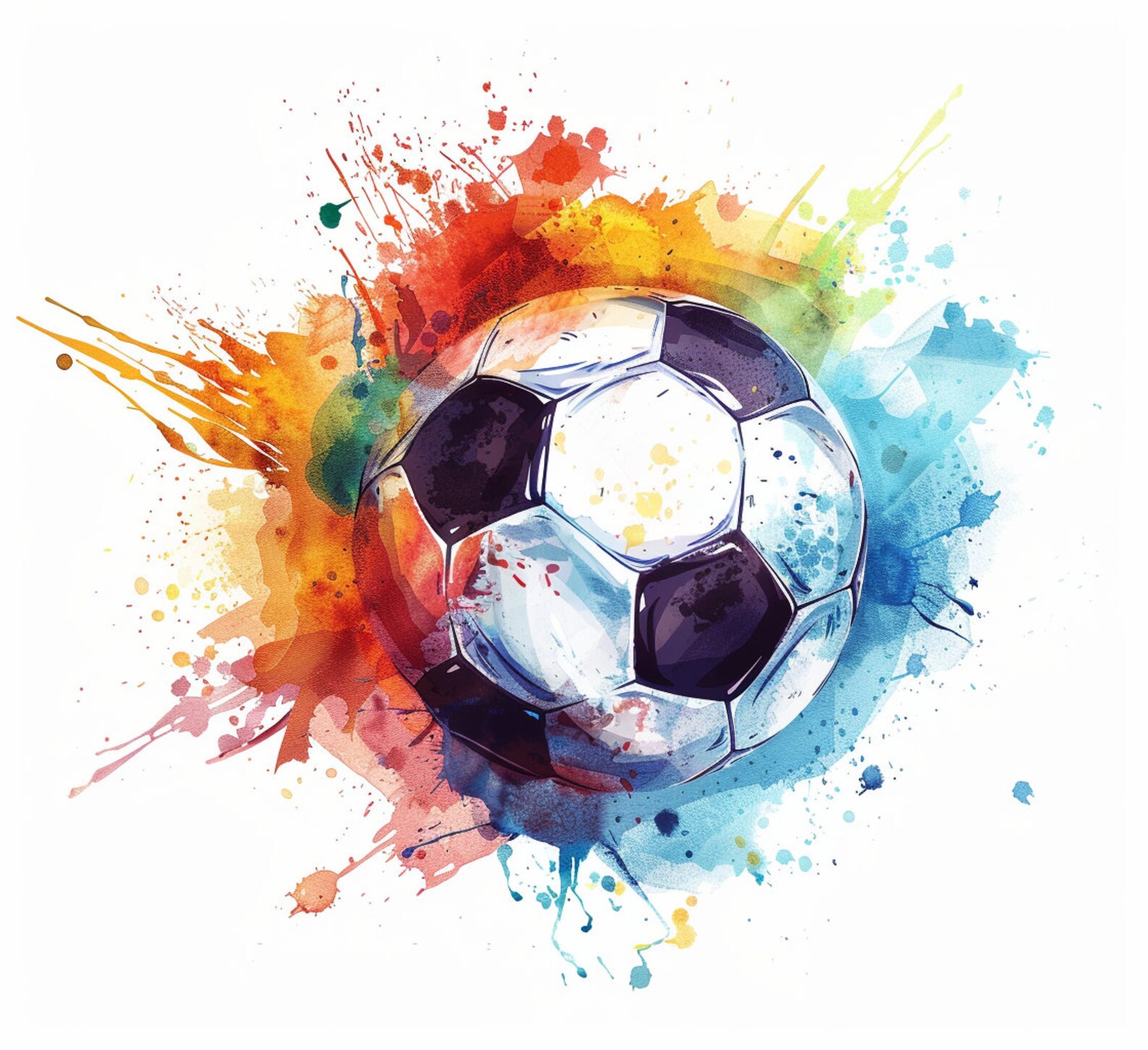 9 Colorful Soccer Ball Clipart Bundle Sports Art Print Sports ...