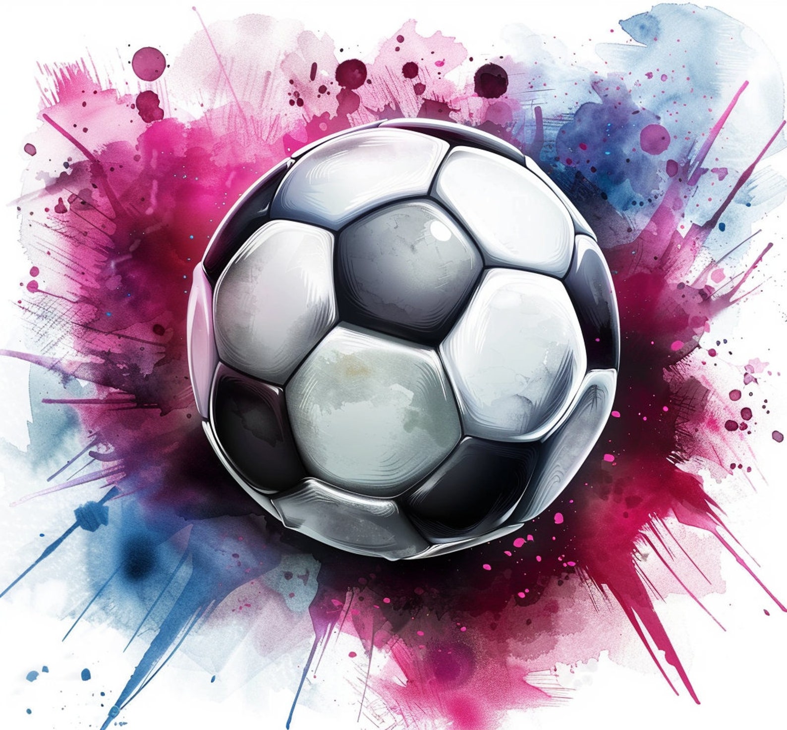 9 Colorful Soccer Ball Clipart Bundle | Sports Art Print | Sports ...