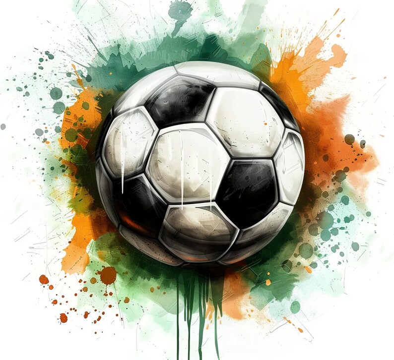9 Colorful Soccer Ball Clipart Bundle Sports Art Print Sports ...