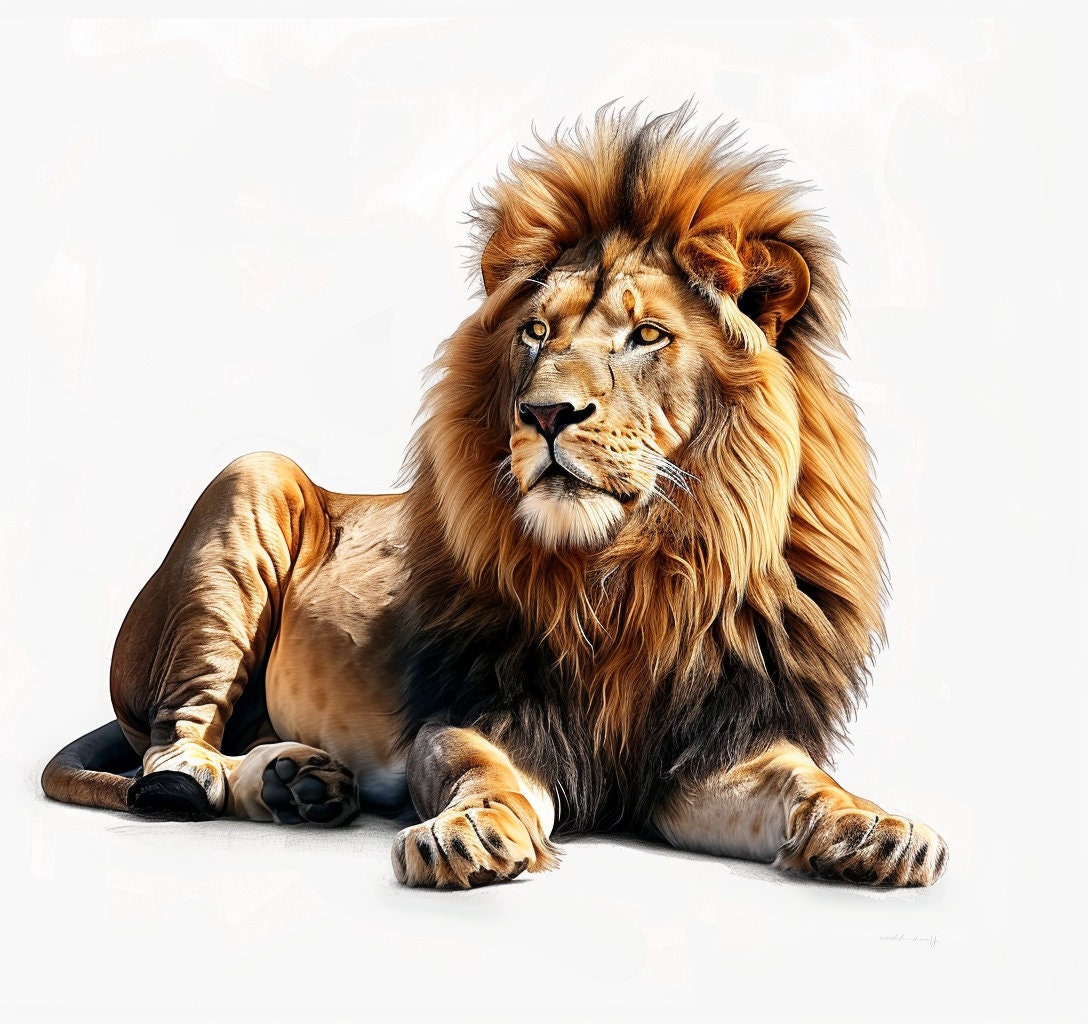 14 Majestic Lion Clipart | Realistic Full-body Lion Illustration ...