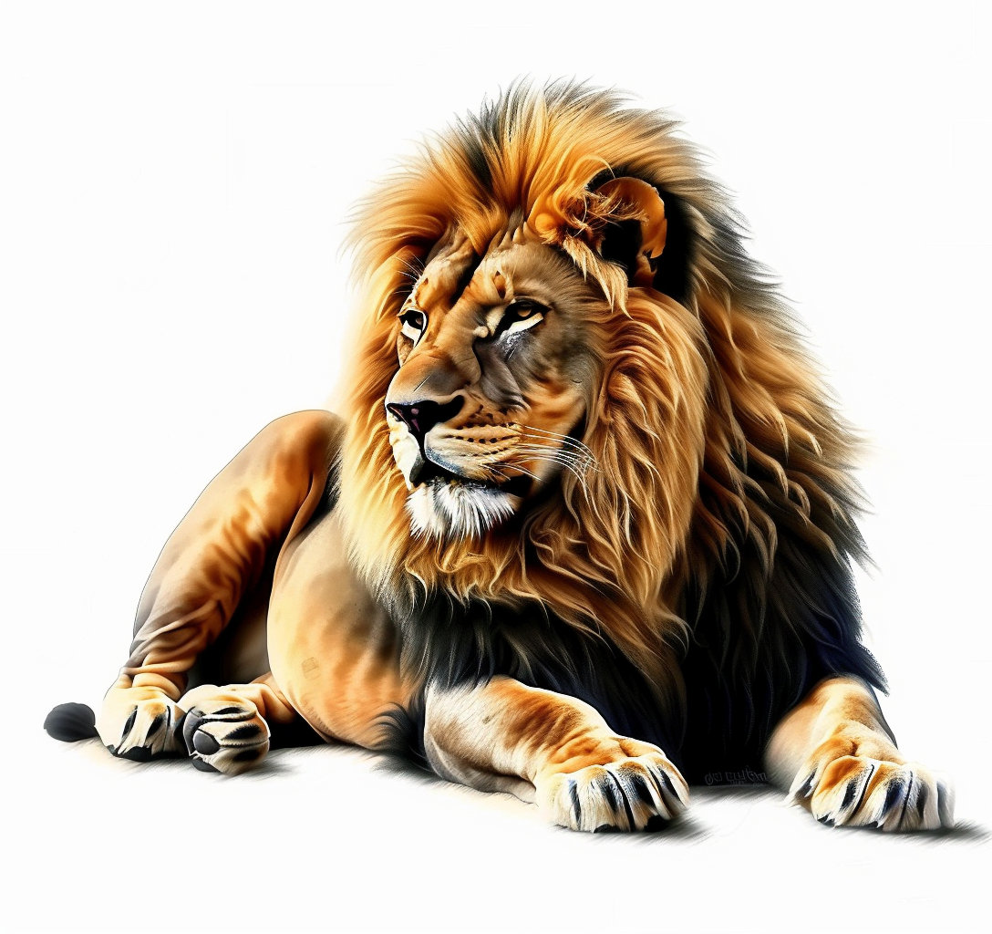14 Majestic Lion Clipart | Realistic Full-body Lion Illustration ...