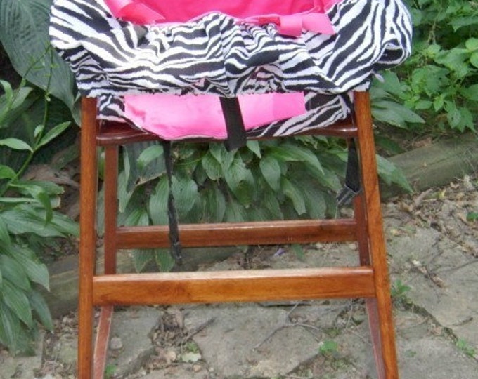 Hot Pink Zebra Animal Print High Chair Resturant Cover Protector FREE ...