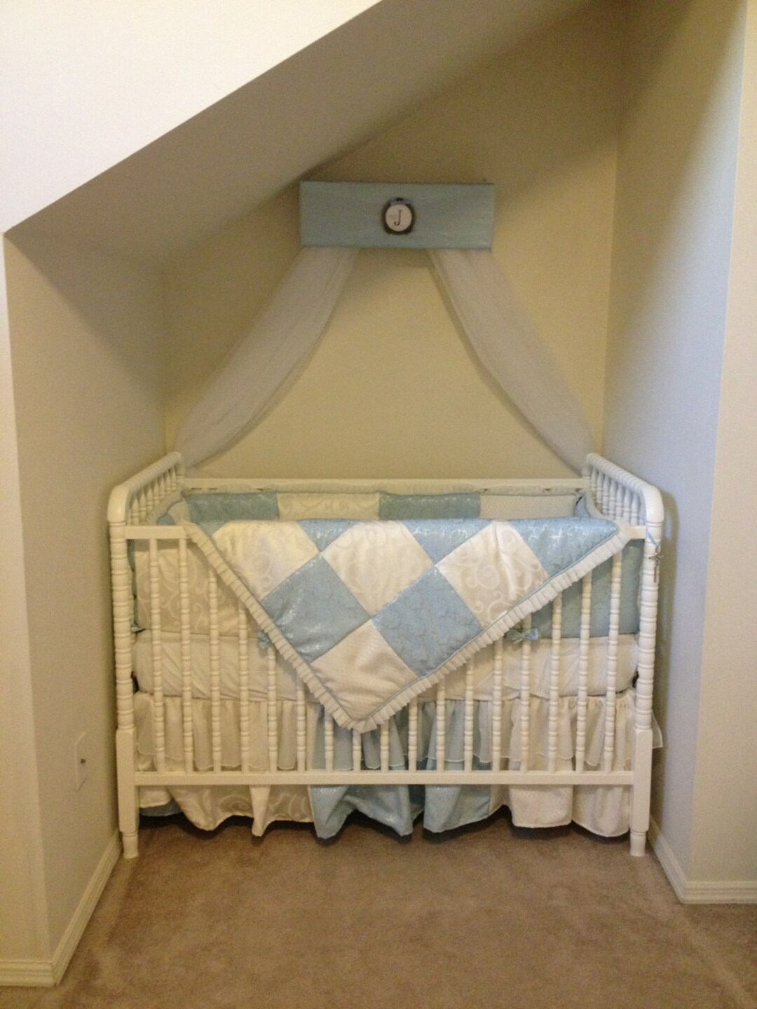 Personalized Boy Prince Crib Canopy: Light Blue Crown Teester - Etsy