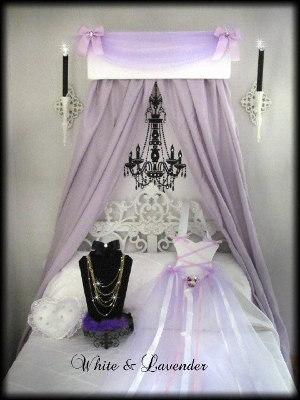 Upholstered Bed Crown Canopy Crib Nursery Padded Princess - Etsy