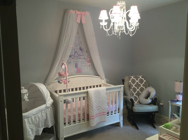 Crib Canopy Princess Bed Crown Nursery Baby Light Pink Petite - Etsy