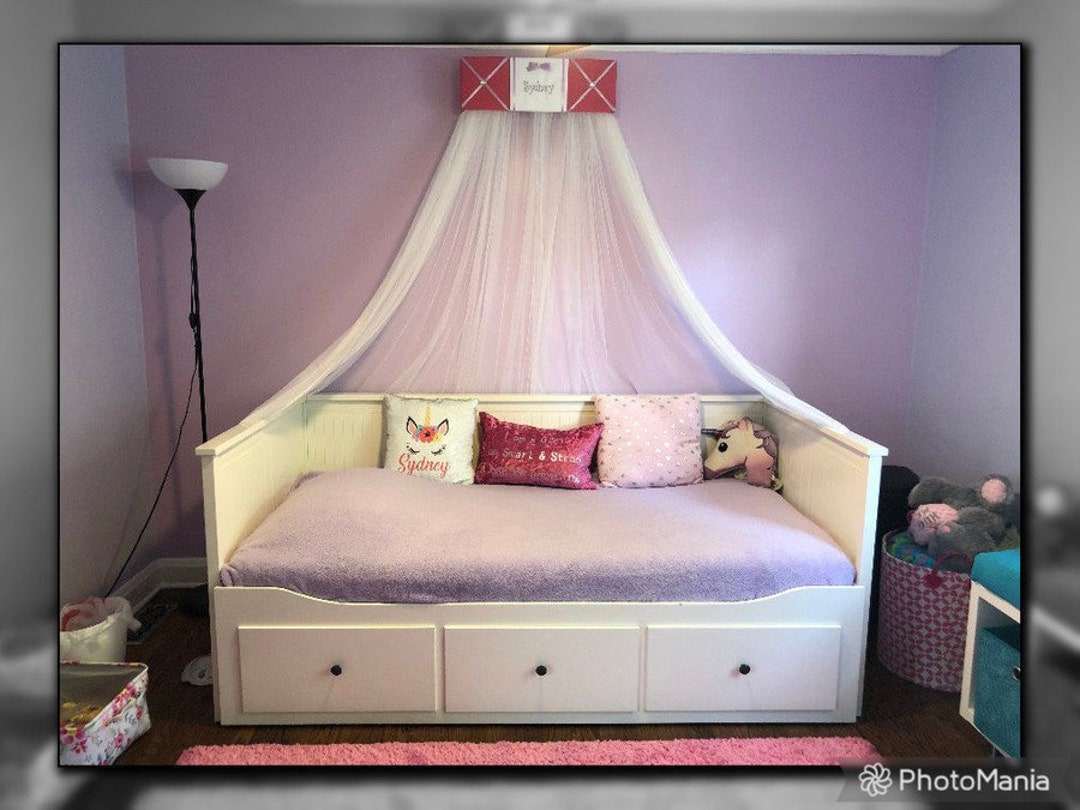 Princess Canopy Crown Crib Nursery Hot Pink Fuschia Lavender Purple Day ...