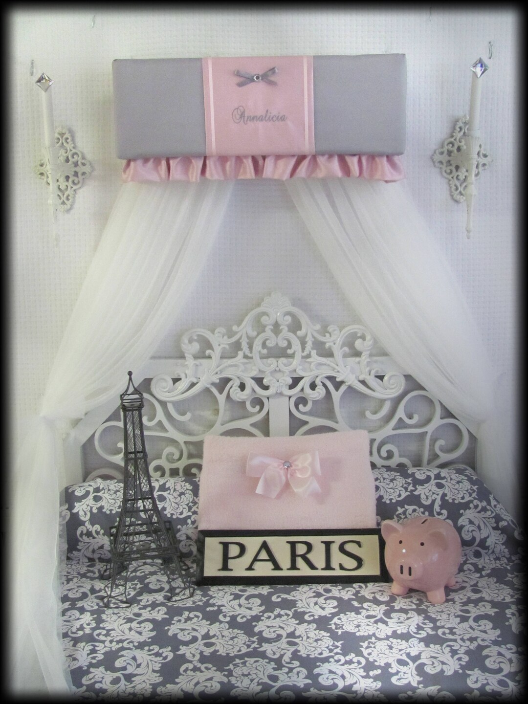 Nursery Cornice BED Teester Personalized Crib Canopy Twin Queen Coronet ...