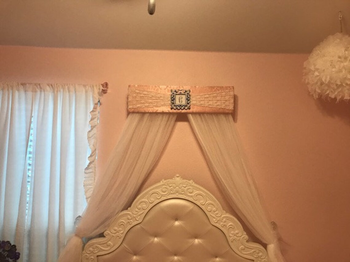 Canopy Bed Crown Teester Princess Pink White Lace Silver | Etsy