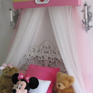 Minnie Mouse Custom Bed Canopy: Pink Nursery Decor, Crib, Twin, Full ...