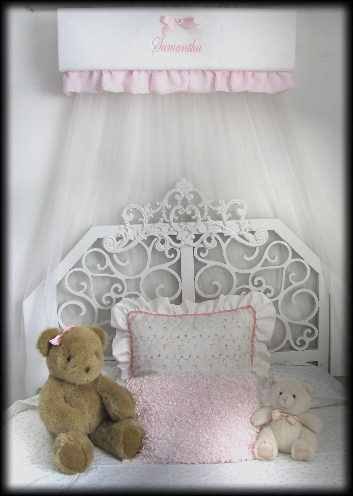 Crib Canopy Nursery Cornice BED Teester Embroidered FULL Twin | Etsy