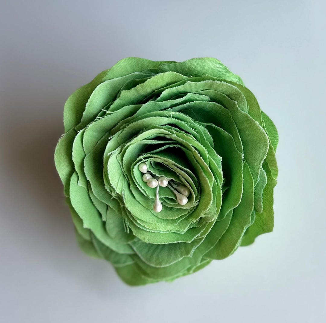 Green Flower Brooch Pin, Wedding Flower Brooch, Botanical Brooch ...