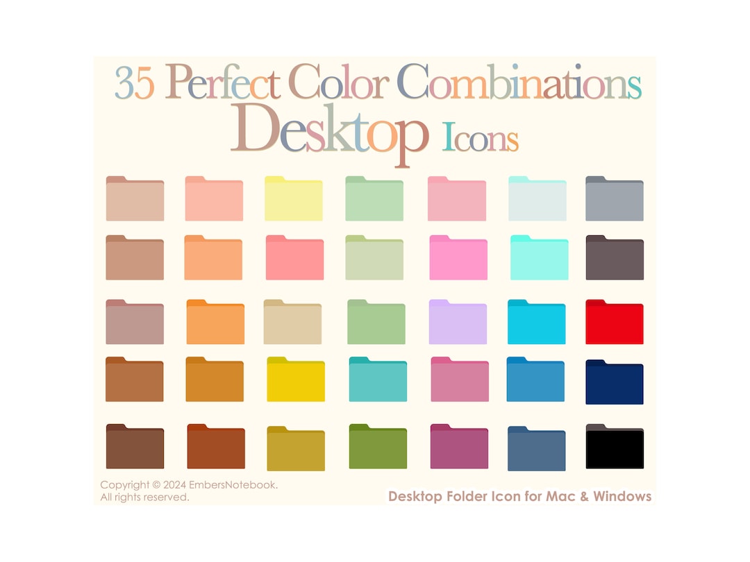 Desktop Folder Icon Bundle for Mac and Windows | BUNDLE | Desktop ...