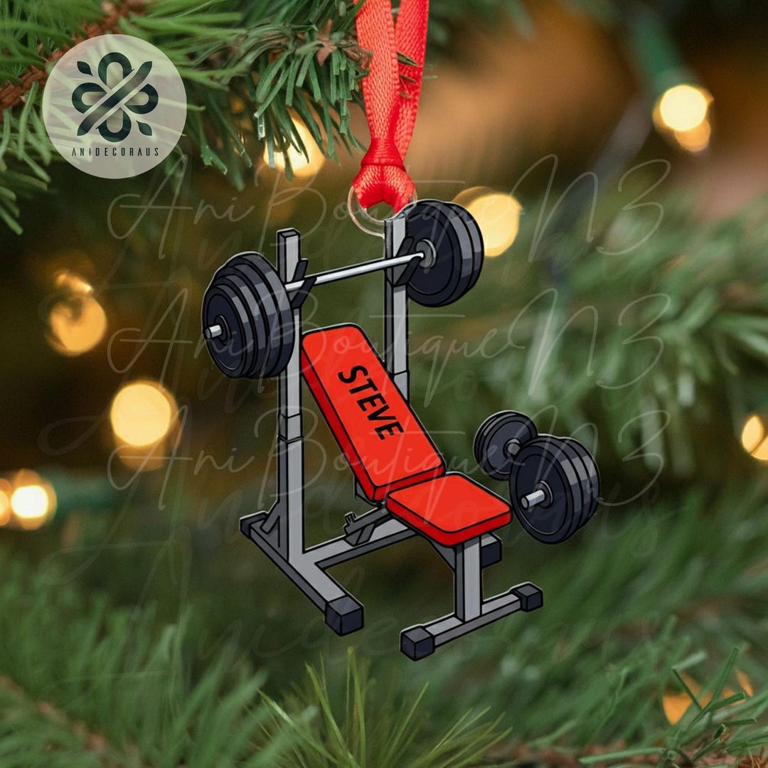 Personalized Workout Bench Press Christmas Ornament Gym Enthusiast Gift ...