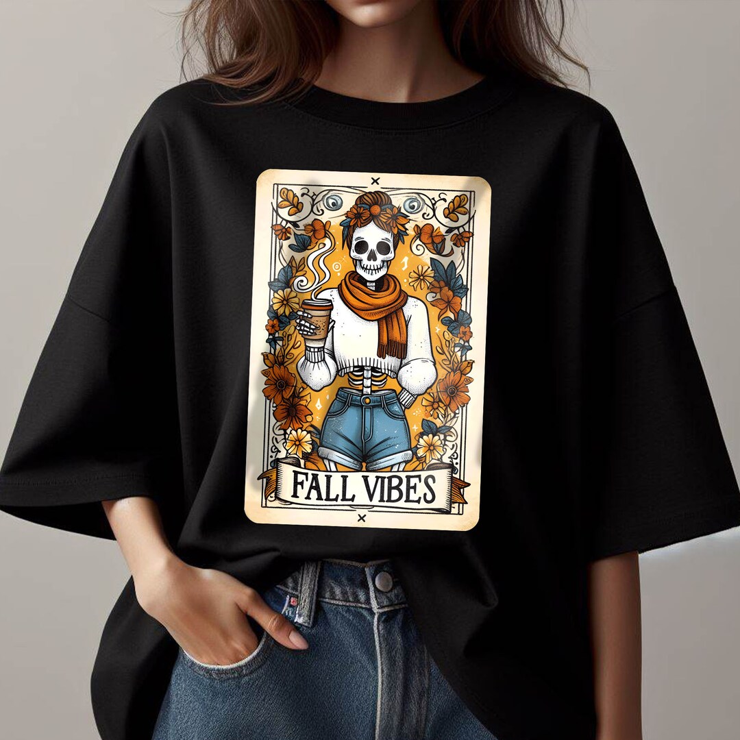 Fall Vibes Tarot Card Png, Autumn Girl Png, Tarot Halloween Png ...