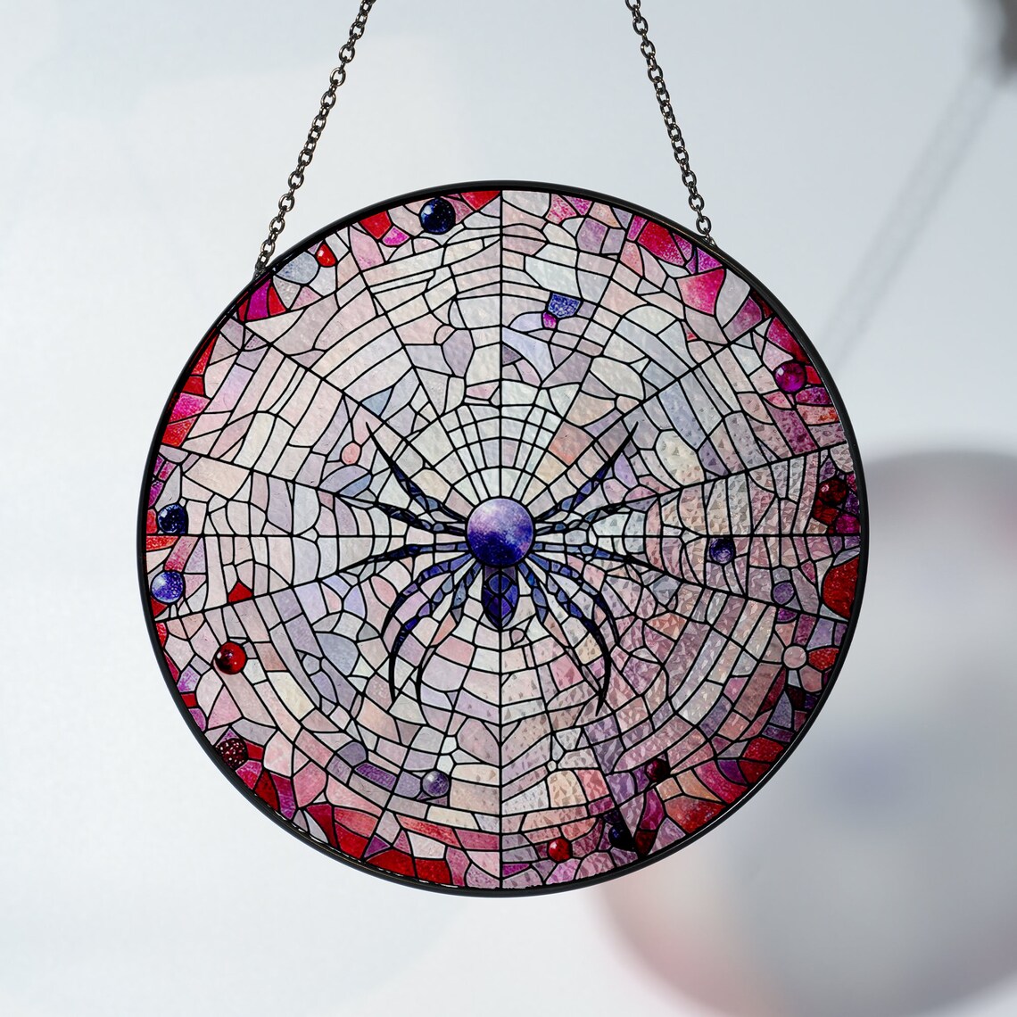 Halloween Gothic Spider Web Halloween Decoration, Spider Stained GLASS ...