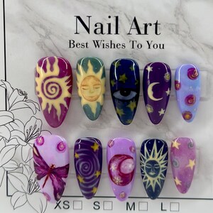 Celestial Whimsigoth Sun and Moon Press on Nails - Etsy