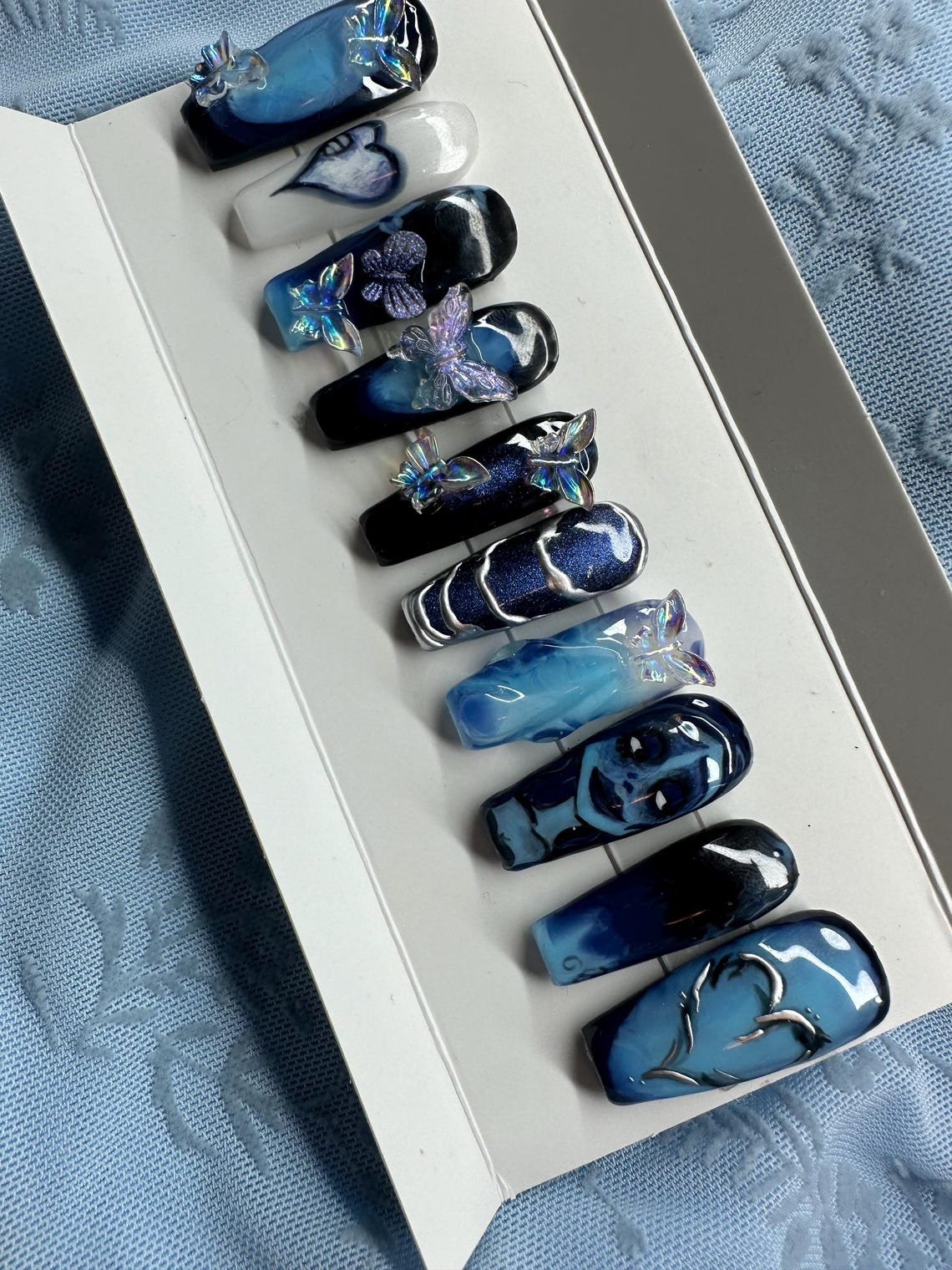 Corpse Bride Inspired Press on Nails Set of 15 Nails - Etsy