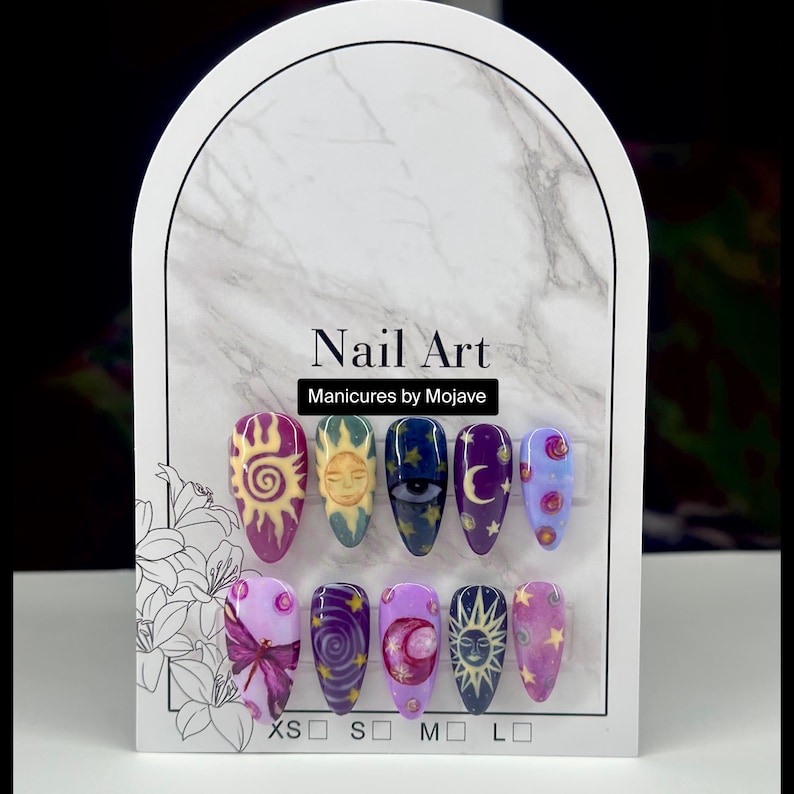 Celestial Whimsigoth Sun and Moon Press on Nails - Etsy