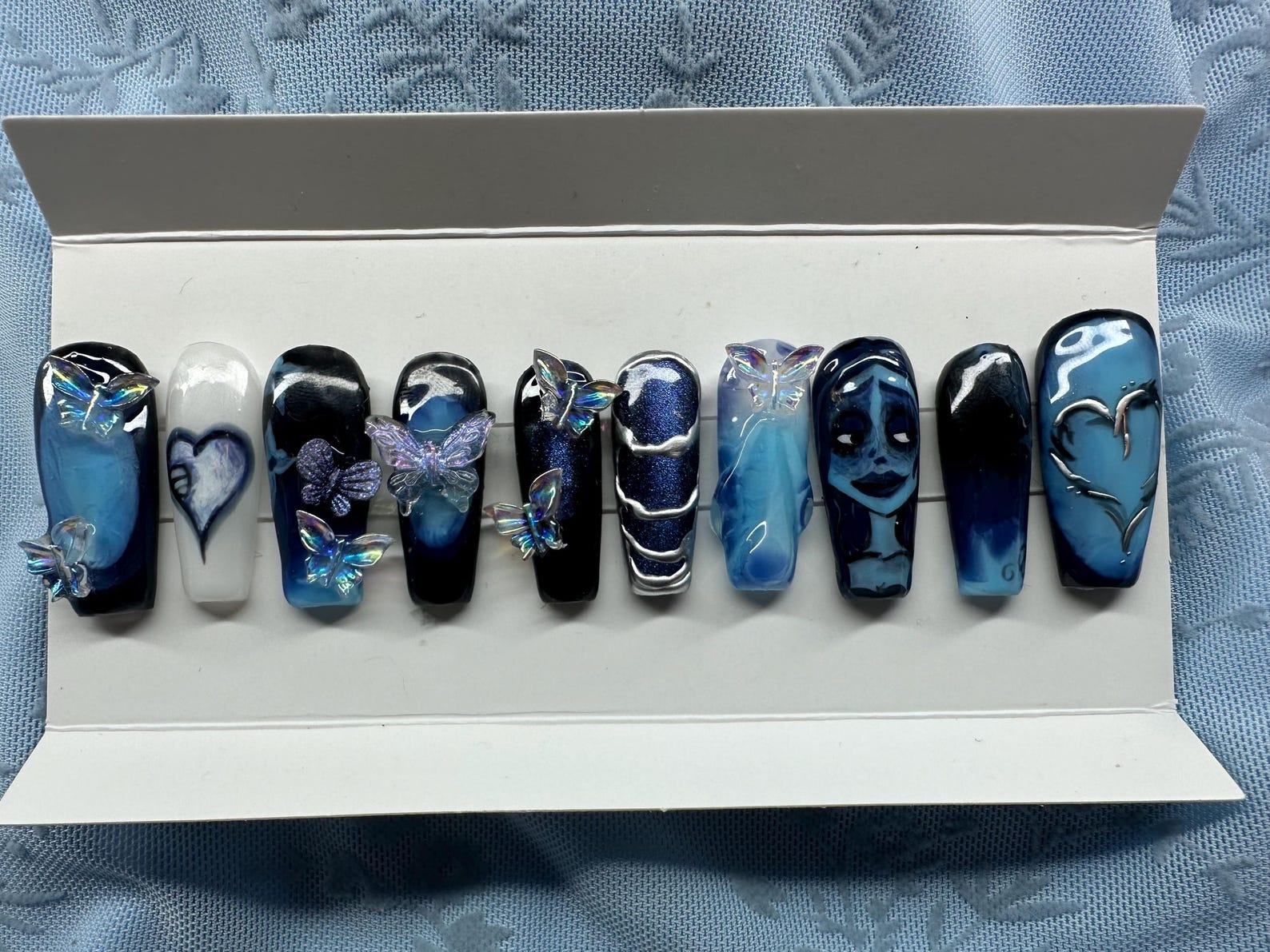 Corpse Bride Inspired Press on Nails Set of 15 Nails - Etsy