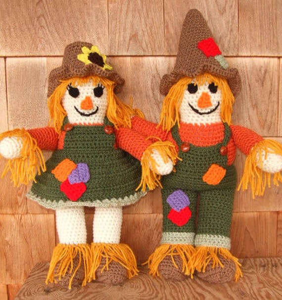 CROCHET PATTERN CV118 Susie and Sammy Scarecrows Amigurami | Etsy UK