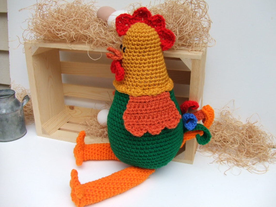 CROCHET PATTERN CV168 Rooster and Chicken Rooster Crochet - Etsy