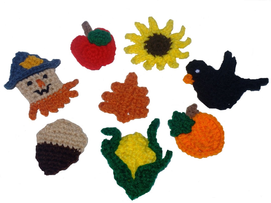 CROCHET PATTERN - CV057 Fall Magnets - Fall Plant Pokes - Fall Napkin ...