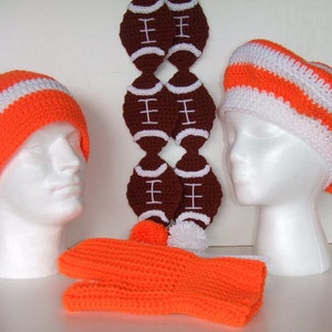 CROCHET PATTERN - CV083 Football Season - Hats - Scarf - Mittens - Men ...