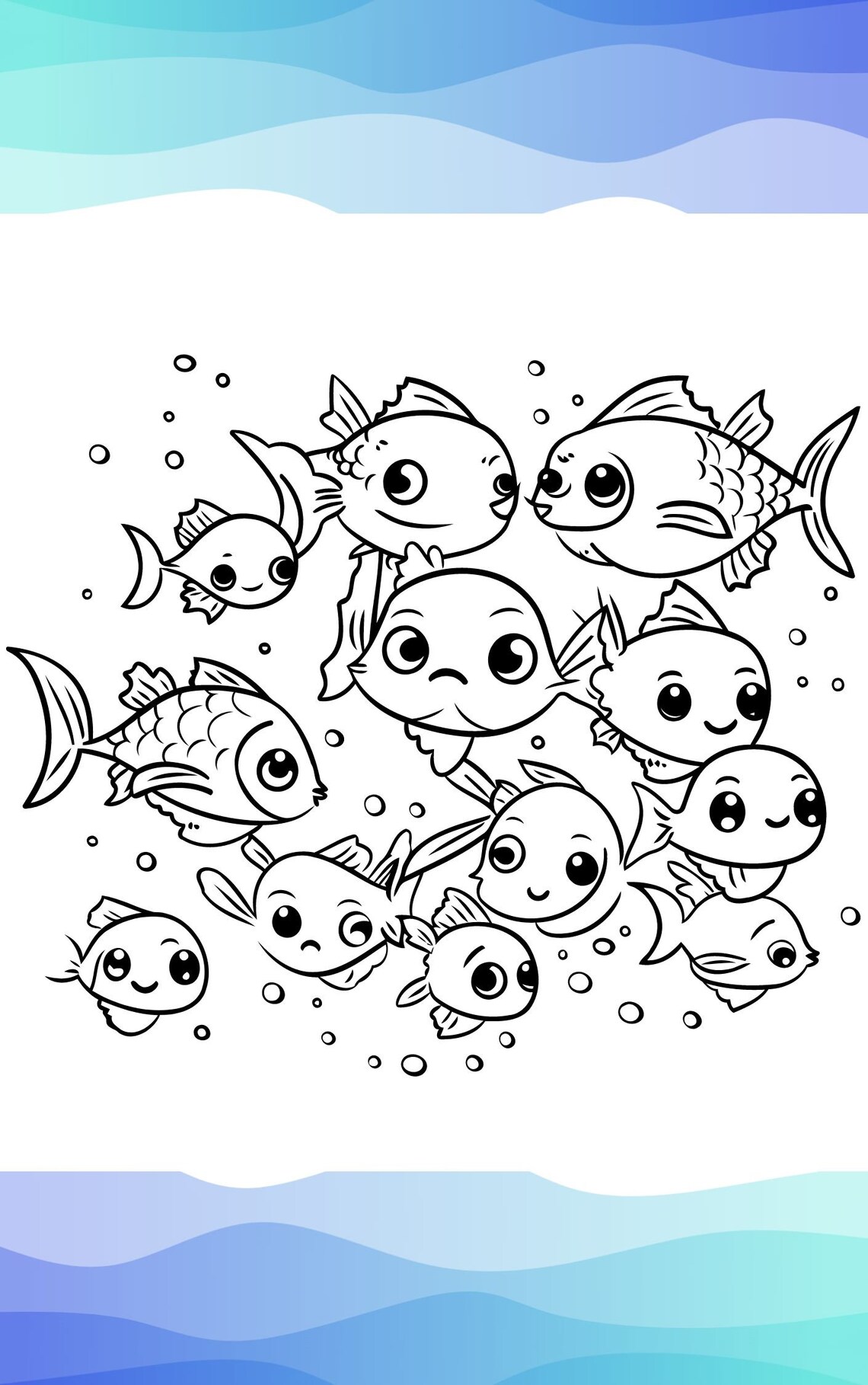 Under the Sea Coloring Pages for Kids, Ocean Creatures, Coloring Blue ...