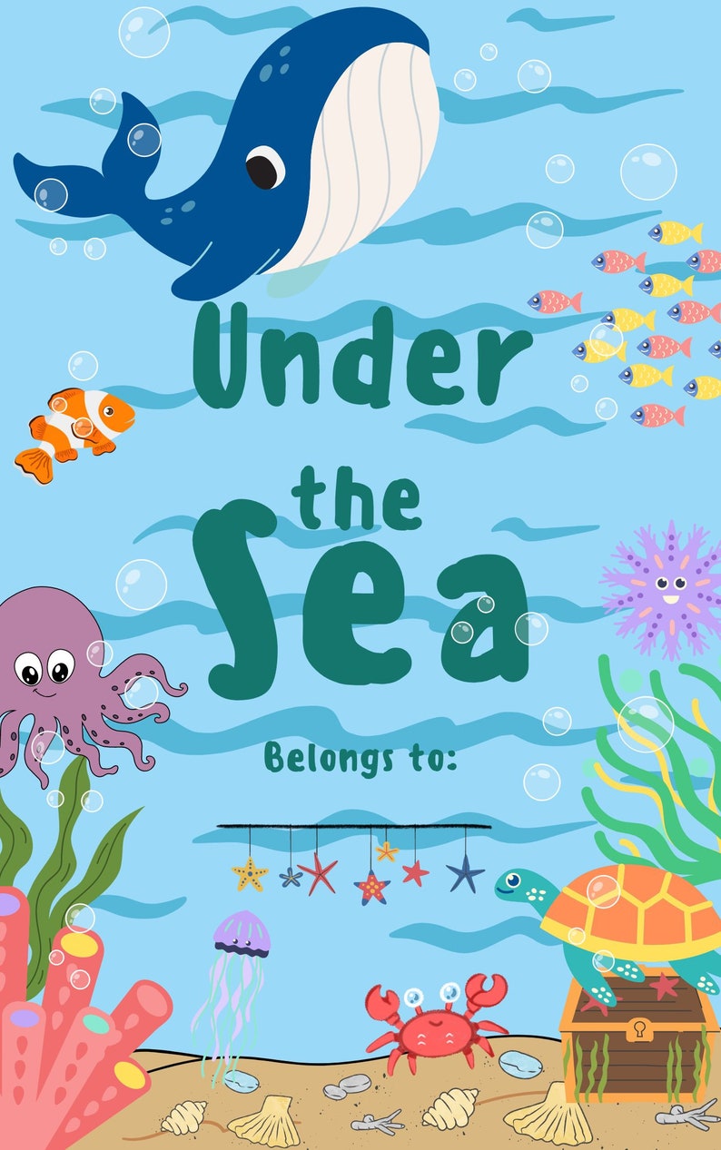 Under the Sea Coloring Pages for Kids, Ocean Creatures, Coloring Blue ...