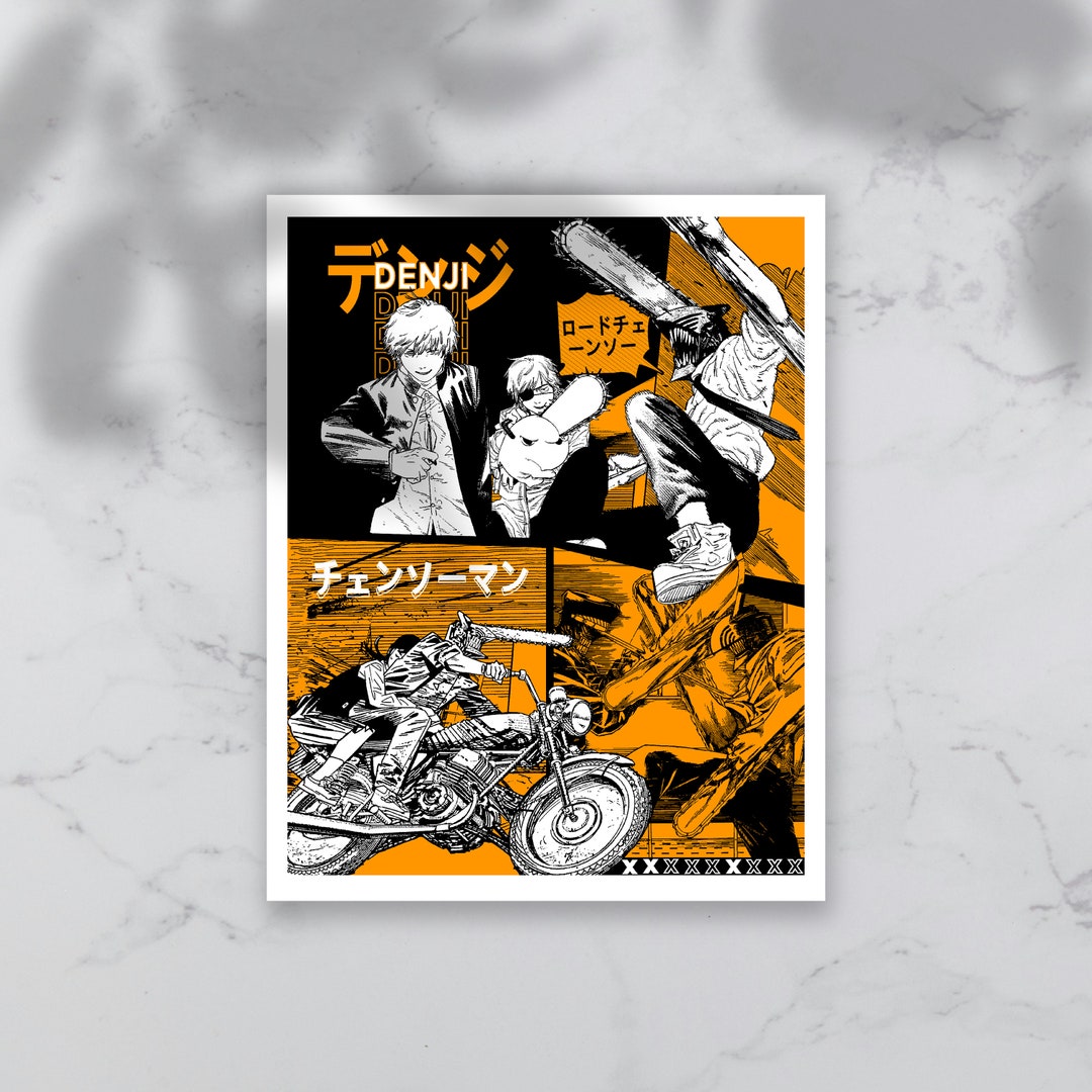 Denji Chainsaw Man Art Print Home Wall Decor Inspired Manga Panel ...
