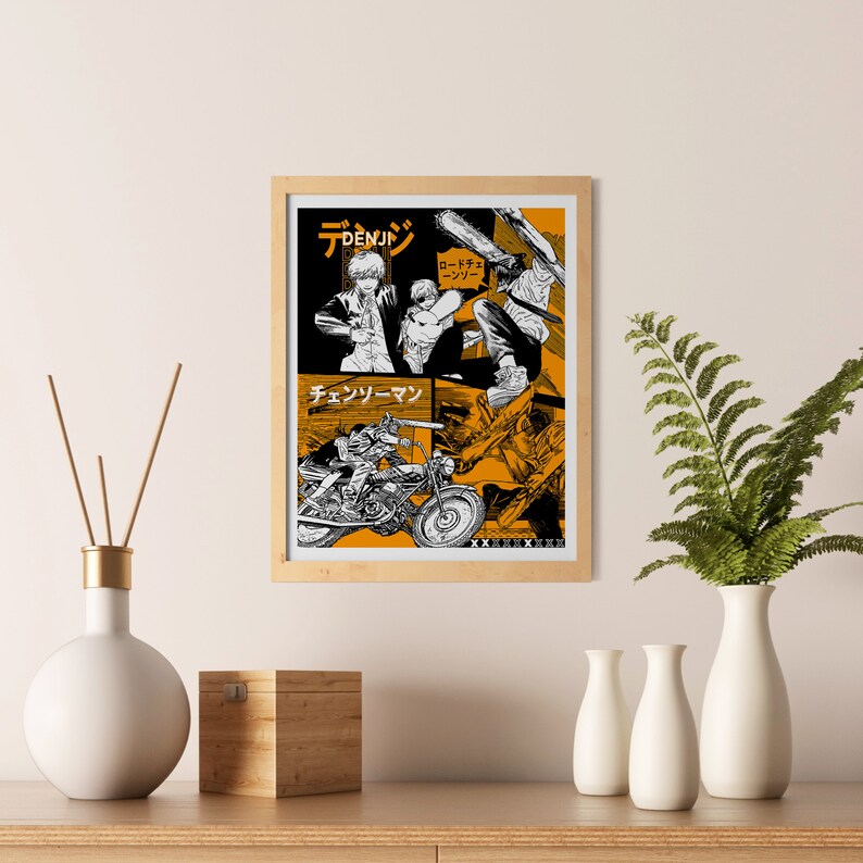 Denji Chainsaw Man Art Print Home Wall Decor Inspired Manga Panel ...