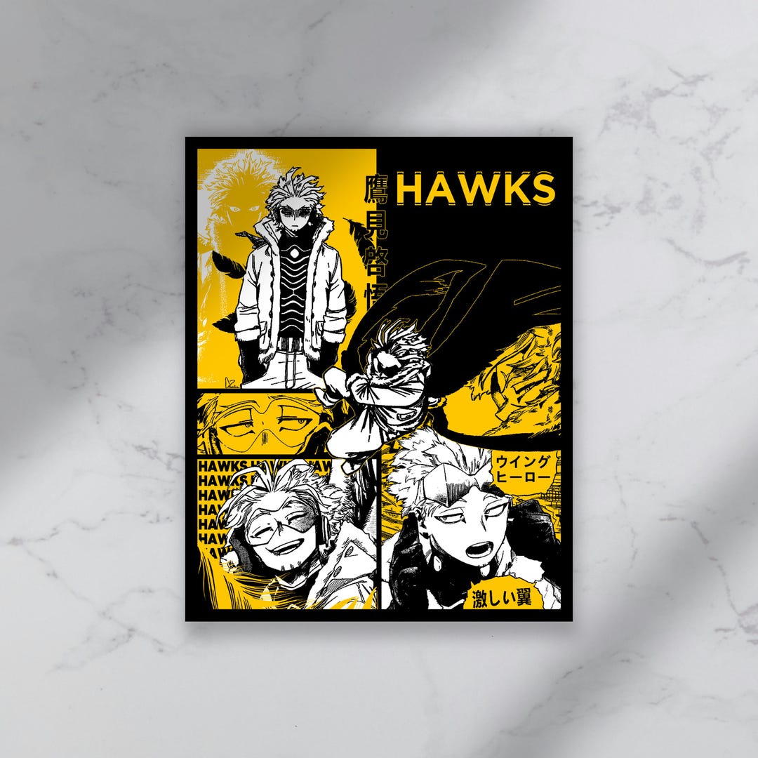 Keigo Hawks Takami black Background My Hero Academia Manga Inspired ...