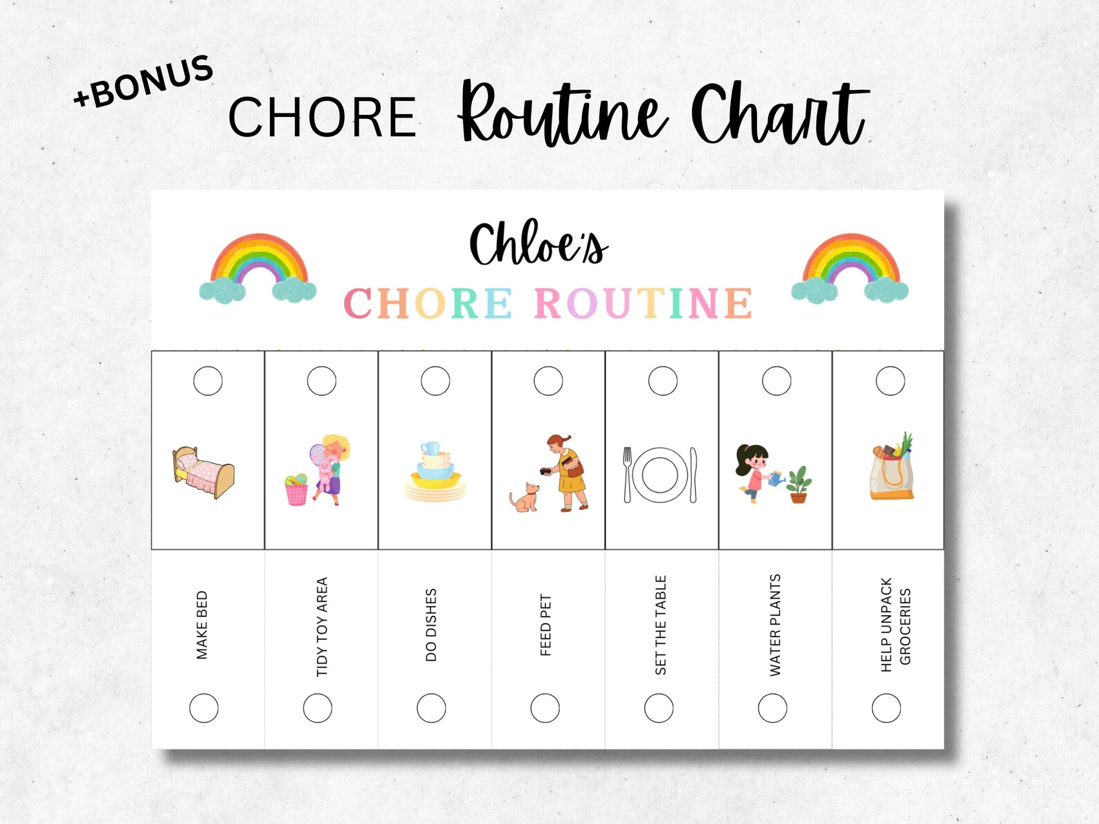 Picture Chore Charts for Kids, Toddler Chore Charts, Morning Evening ...
