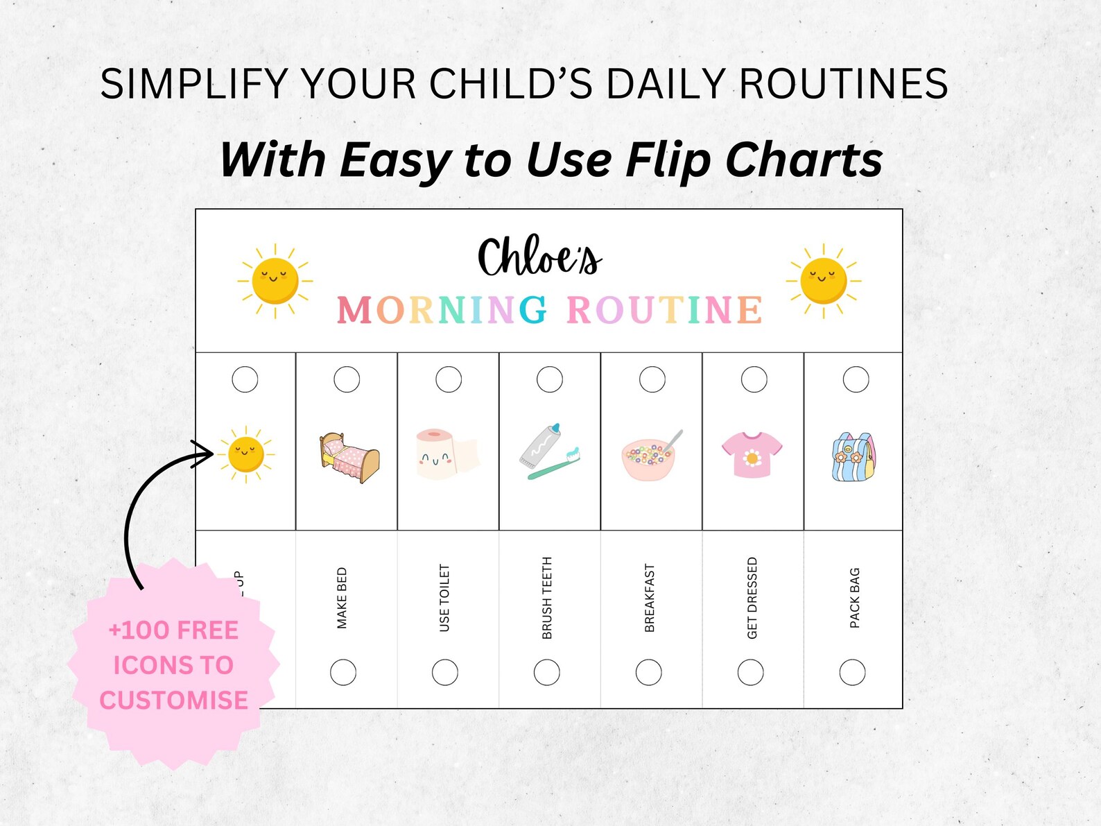 Picture Chore Charts for Kids, Toddler Chore Charts, Morning Evening ...