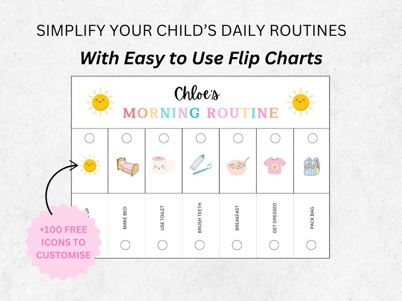 Picture Chore Charts for Kids, Toddler Chore Charts, Morning Evening ...