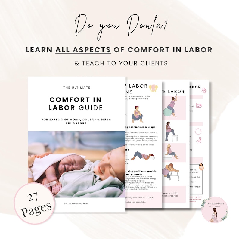 Comfort in Labor Guide, Birth Comfort Measures Manual, Editable Doula ...