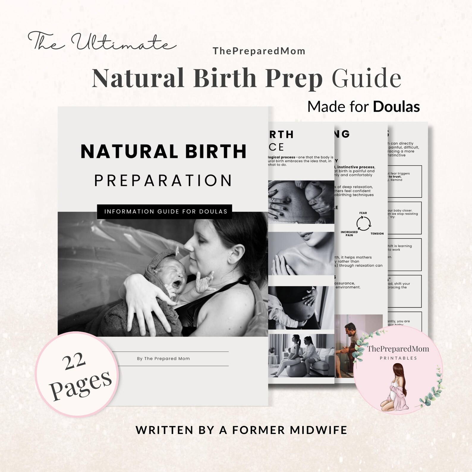 Natural Birth Prep Guide & Workbook, Natural Pain Relief Hypnobirthing ...