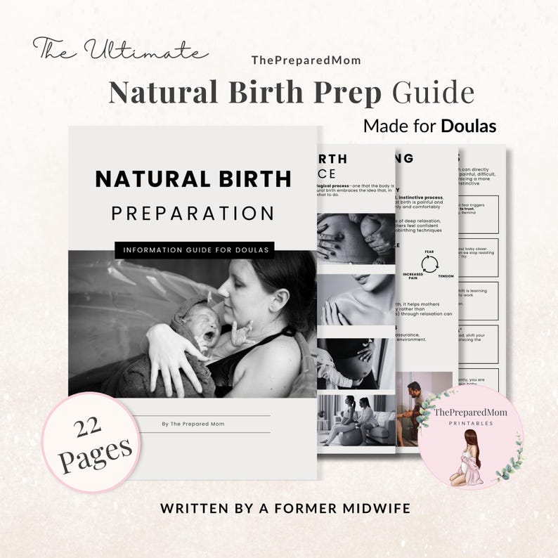 Natural Birth Prep Guide & Workbook, Natural Pain Relief Hypnobirthing ...