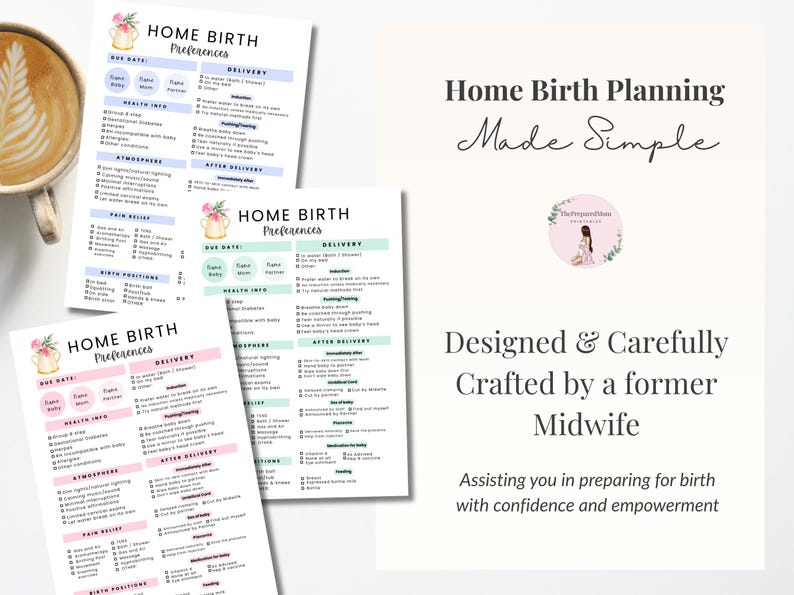Simple Home Birth Plan Template, Editable Pastel Visual Birth Plan ...