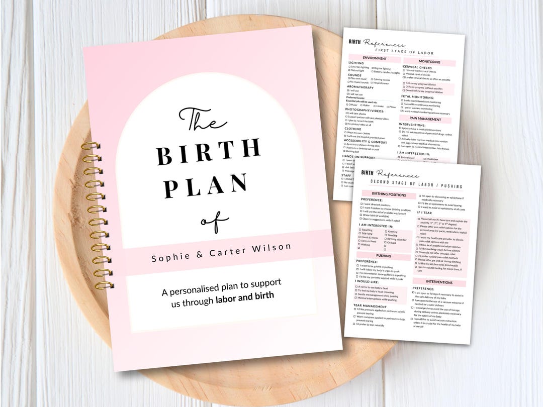 Pastel Pink Birth Plan Template, Birth Preferences for Stages of Labor ...