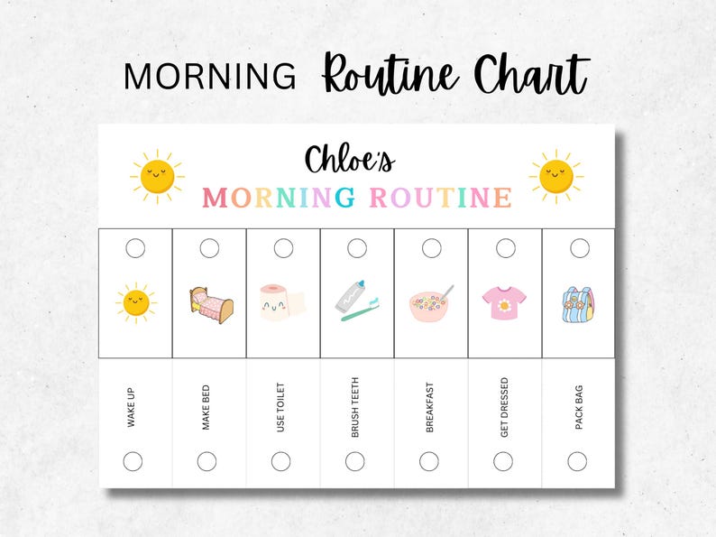 Picture Chore Charts for Kids, Toddler Chore Charts, Morning Evening ...