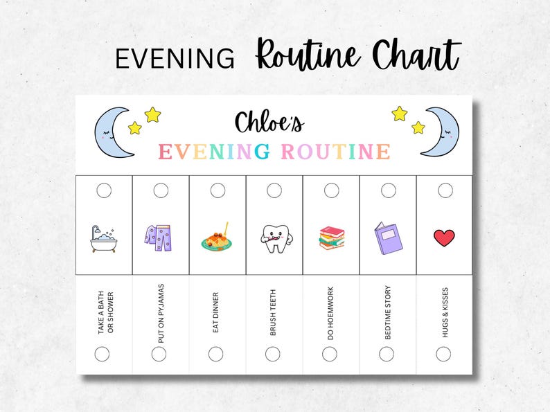 Picture Chore Charts for Kids, Toddler Chore Charts, Morning Evening ...