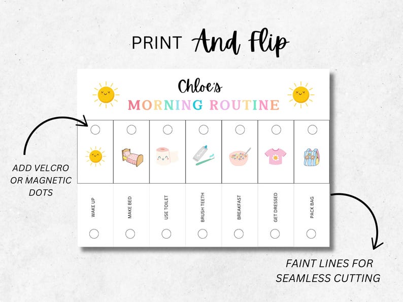 Picture Chore Charts for Kids, Toddler Chore Charts, Morning Evening ...