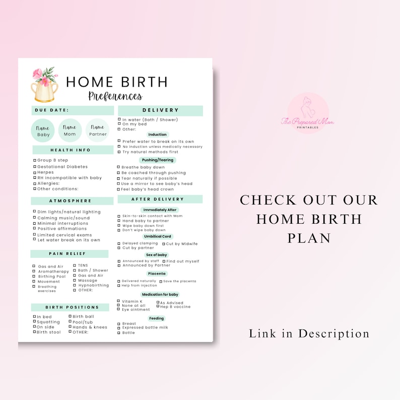 Editable Birth Plan Template, Simple Printable Canva Birth Plan, Visual ...
