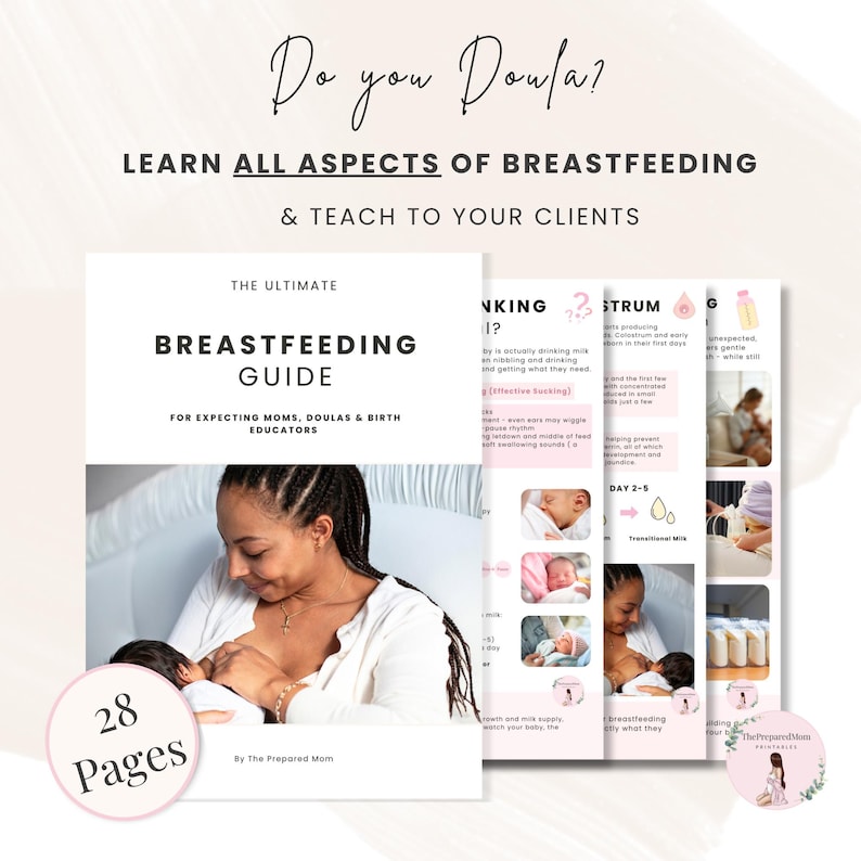 Breastfeeding Guide for Doulas & Educators, Canva Client Handouts ...